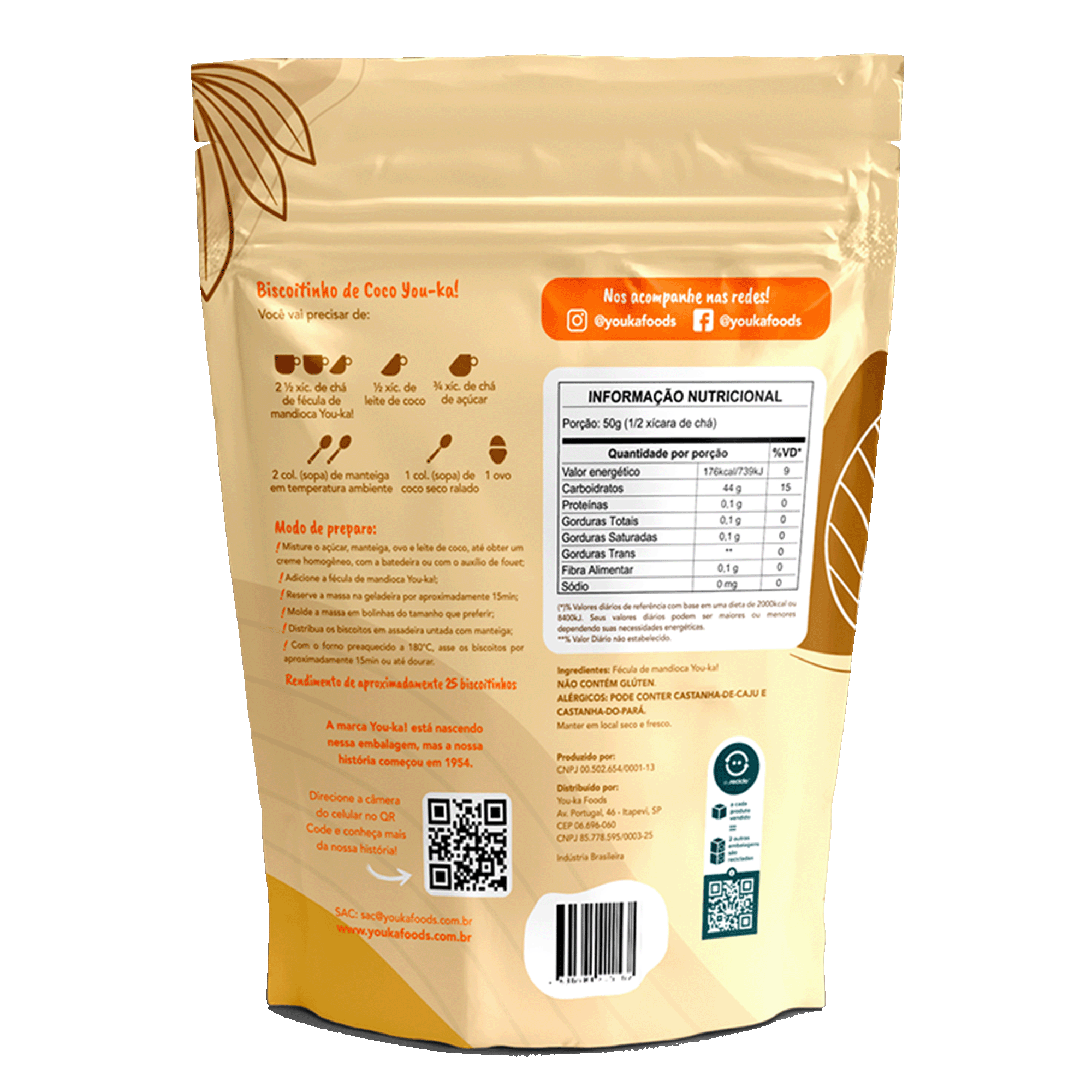 Fécula de Mandioca You-k! Pacote 500g