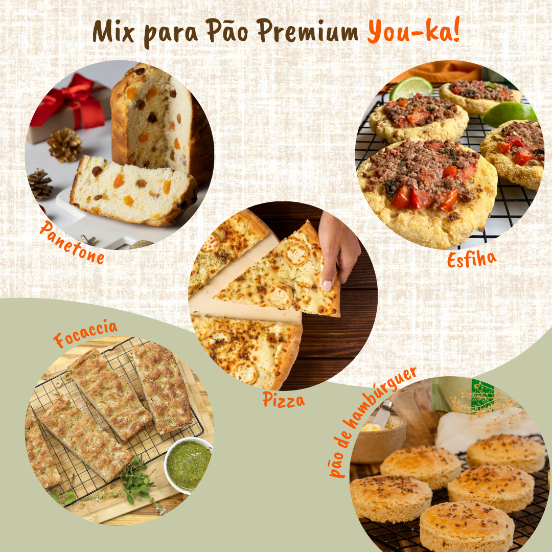 Mix para Pão Premium Sem Glúten You-Ka! Pacote 285g