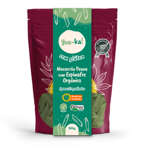 Macarrão Penne Sabor Espinafre Sem Glúten Orgânico You-ka! 300g
